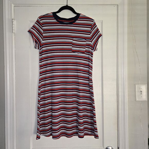 SO | Dresses | So Striped Knit Dress Womens Xl Red White Blue Short ...